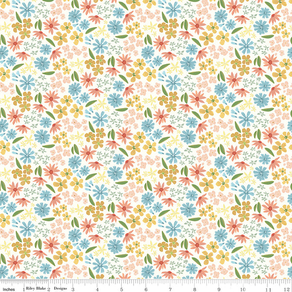 Albion Small Wildflowers on White fabric – Amy Smart - Diary of a Quilter